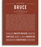 Bruce Personalized Name Meaning Art Prints – Name Stories