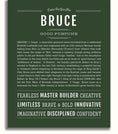 Bruce Personalized Name Meaning Art Prints – Name Stories