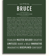 Bruce Personalized Name Meaning Art Prints – Name Stories