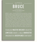 Bruce Personalized Name Meaning Art Prints – Name Stories