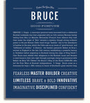 Bruce Personalized Name Meaning Art Prints – Name Stories