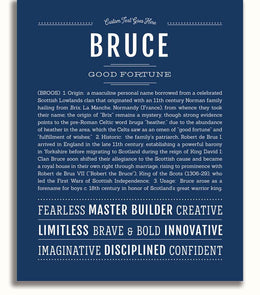 Bruce Personalized Name Meaning Art Prints – Name Stories