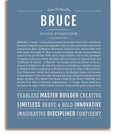Bruce Personalized Name Meaning Art Prints – Name Stories