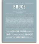 Bruce Personalized Name Meaning Art Prints – Name Stories