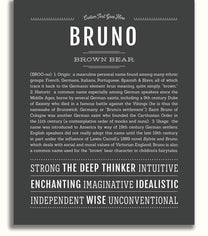 Bruno | Name Art Print – Name Stories