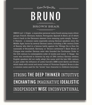 Bruno | Name Art Print – Name Stories