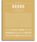 Bruno Personalized Name Meaning Art Prints – Name Stories