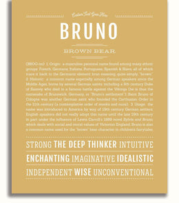 Bruno | Name Art Print – Name Stories