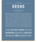 Bruno Personalized Name Meaning Art Prints – Name Stories