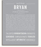 Bryan Personalized Name Meaning Art Prints – Name Stories