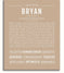Bryan Personalized Name Meaning Art Prints – Name Stories