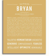 Bryan Personalized Name Meaning Art Prints – Name Stories