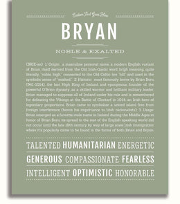 Bryan | Name Art Print – Name Stories