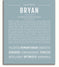 Bryan Personalized Name Meaning Art Prints – Name Stories