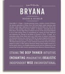 Bryana Personalized Name Meaning Art Prints – Name Stories