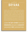 Bryana Personalized Name Meaning Art Prints – Name Stories