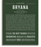 Bryana Personalized Name Meaning Art Prints – Name Stories