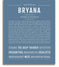 Bryana Personalized Name Meaning Art Prints – Name Stories