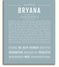 Bryana Personalized Name Meaning Art Prints – Name Stories