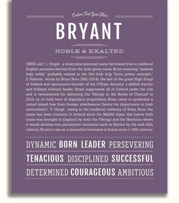 Bryant | Name Art Print – Name Stories