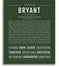 Bryant Personalized Name Meaning Art Prints – Name Stories