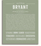 Bryant Personalized Name Meaning Art Prints – Name Stories