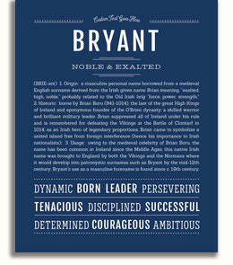 Bryant | Name Art Print – Name Stories
