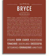 Bryce (male) | Name Art Print – Name Stories