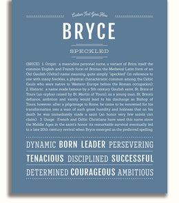 Bryce (male) | Name Art Print – Name Stories