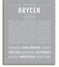 Brycen Personalized Name Meaning Art Prints – Name Stories