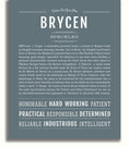 Brycen Personalized Name Meaning Art Prints – Name Stories