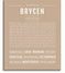 Brycen Personalized Name Meaning Art Prints – Name Stories
