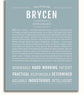 Brycen Personalized Name Meaning Art Prints – Name Stories