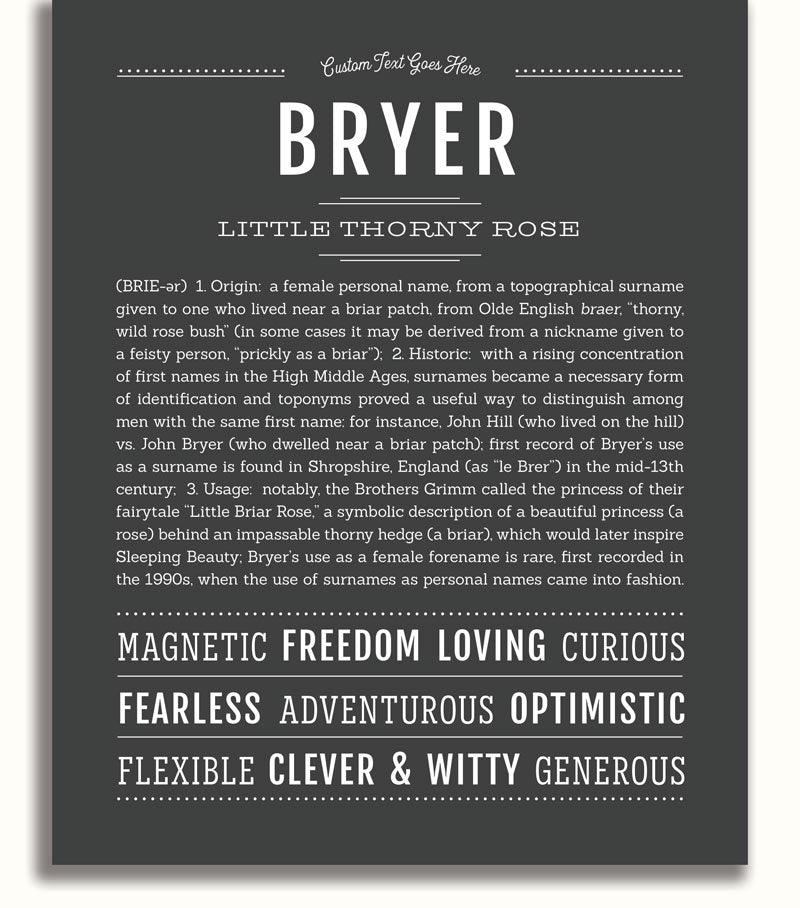 Bryer (female) | Name Art Print – Name Stories