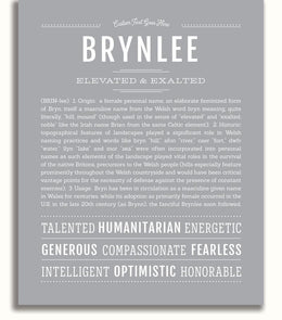 Brynlee | Name Art Print – Name Stories