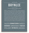 Brynlee Personalized Name Meaning Art Prints – Name Stories