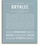Brynlee Personalized Name Meaning Art Prints – Name Stories