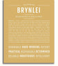 Brynlei Personalized Name Meaning Art Prints – Name Stories