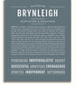 Brynleigh Personalized Name Meaning Art Prints – Name Stories