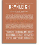 Brynleigh Personalized Name Meaning Art Prints – Name Stories