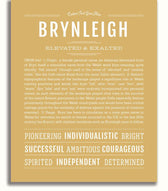 Brynleigh Personalized Name Meaning Art Prints – Name Stories