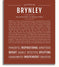 Brynley Personalized Name Meaning Art Prints – Name Stories