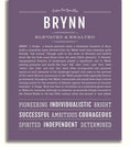 Name Stories® | Personalized Name Meaning Art Prints – Brynn