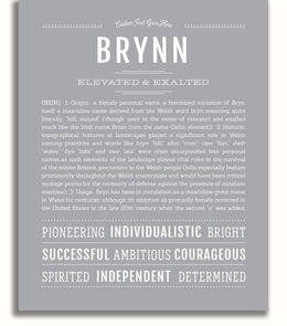 Name Stories® | Personalized Name Meaning Art Prints – Brynn