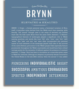 Name Stories® | Personalized Name Meaning Art Prints – Brynn