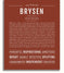 Brysen | Name Art Print – Name Stories