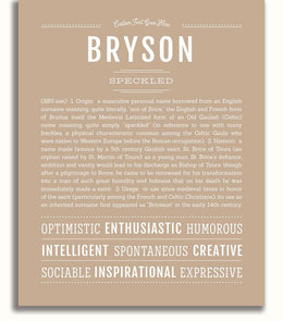 Bryson | Name Art Print – Name Stories