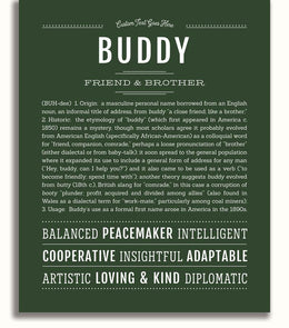 Buddy | Name Art Print – Name Stories