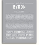 Byron Personalized Name Meaning Art Prints – Name Stories