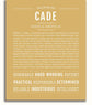 Cade Personalized Name Meaning Art Prints – Name Stories